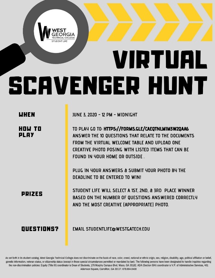 Virtual Scavenger Hunt - West Georgia Technical College