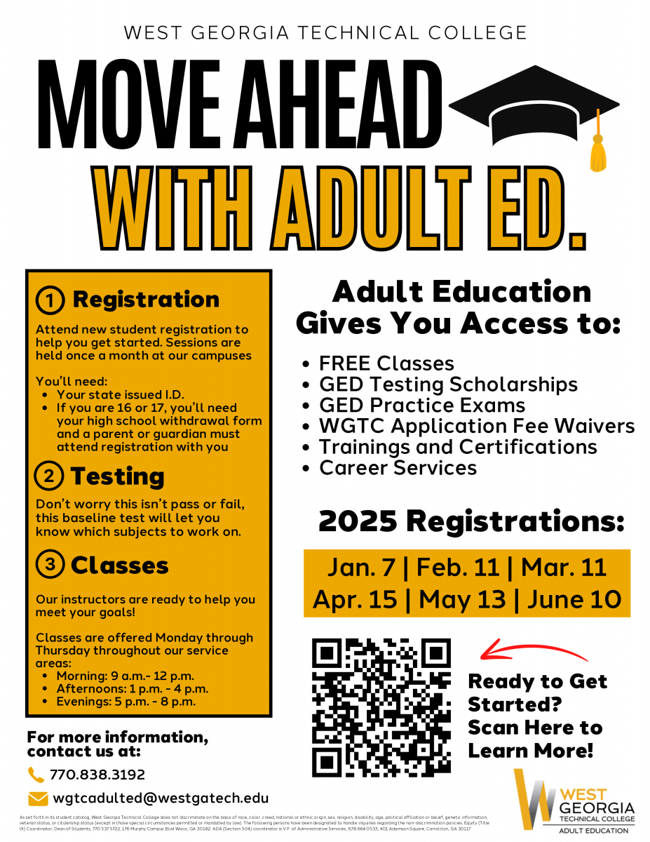 Adult Education GED Registration - West Georgia Technical College